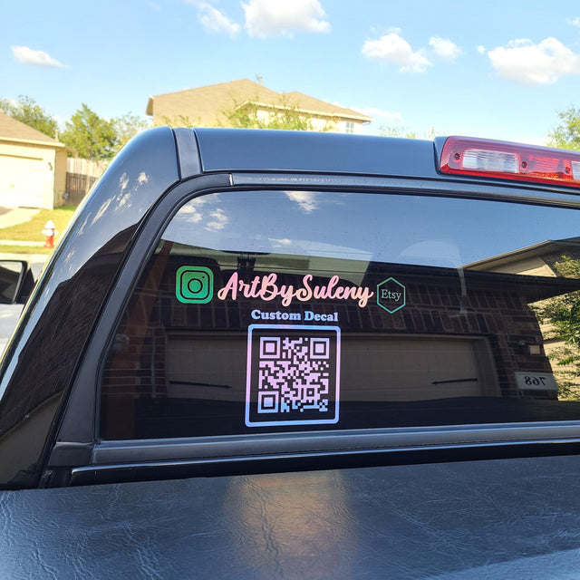 Custom QR Code Car Decal Personalized Website or Social Media Business