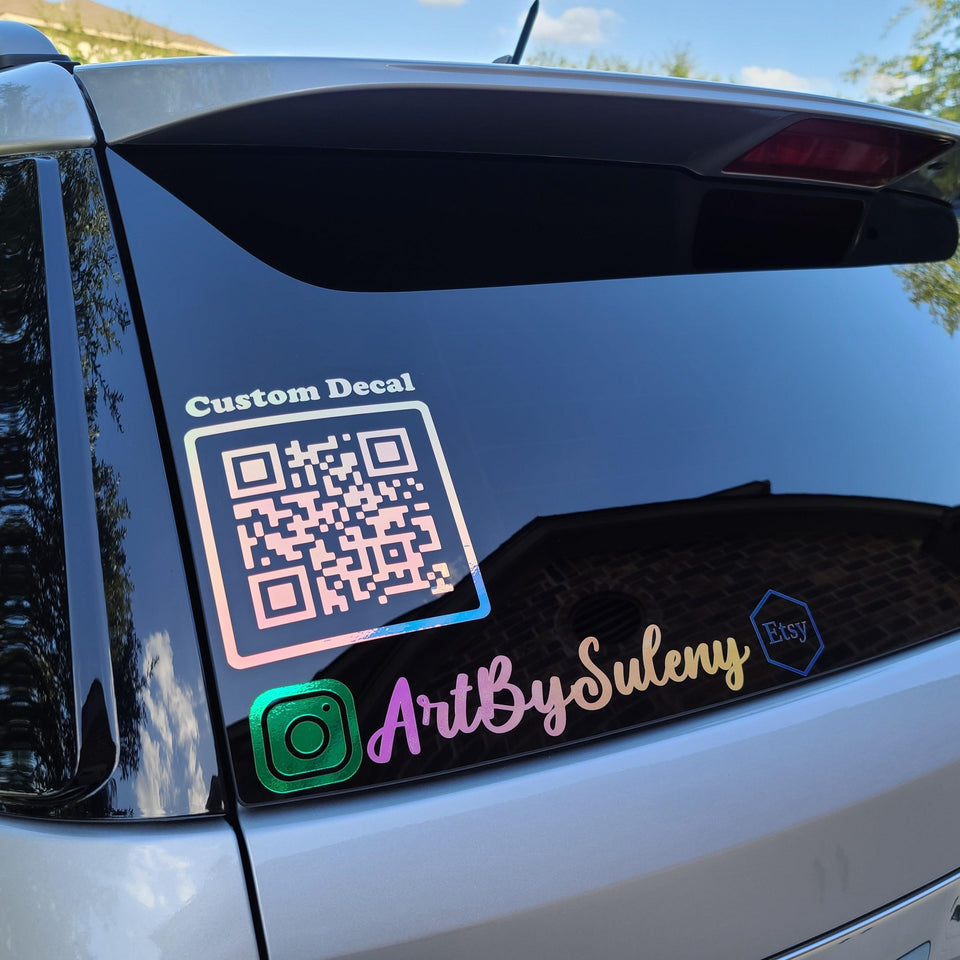 Custom QR Code Car Decal Personalized Website or Social Media Business