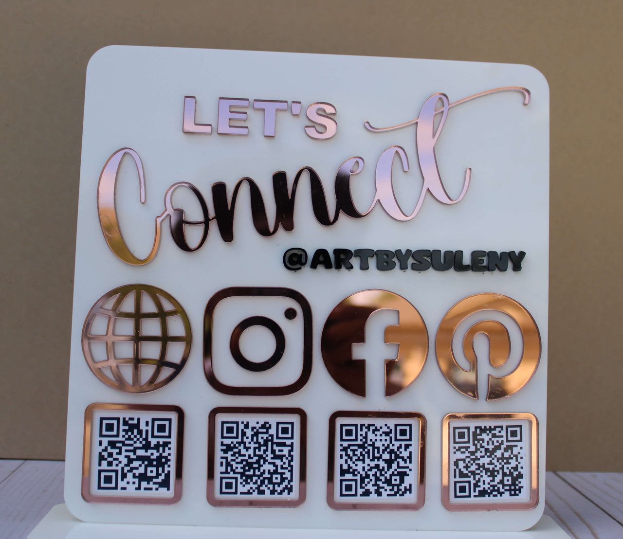 Social Media Custom Acrylic Sign Be Social Scannable QR Code Acrylic P