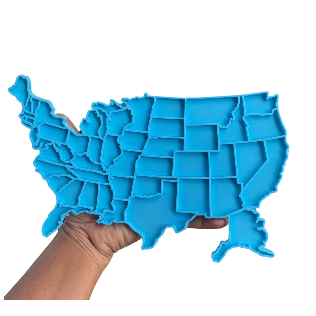 USA 50 States Map Puzzle Resin Silicone Mold