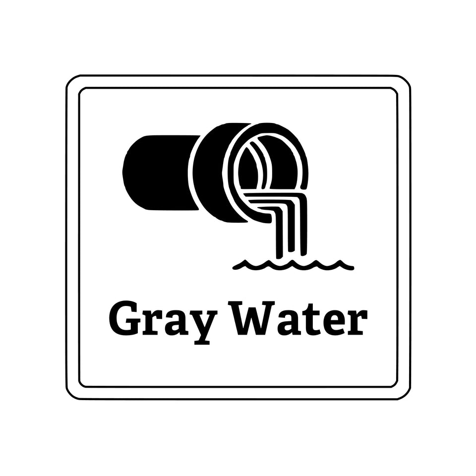 Water Sign RV Safety Sign Car Fresh Water Grey Water Black Water Decal