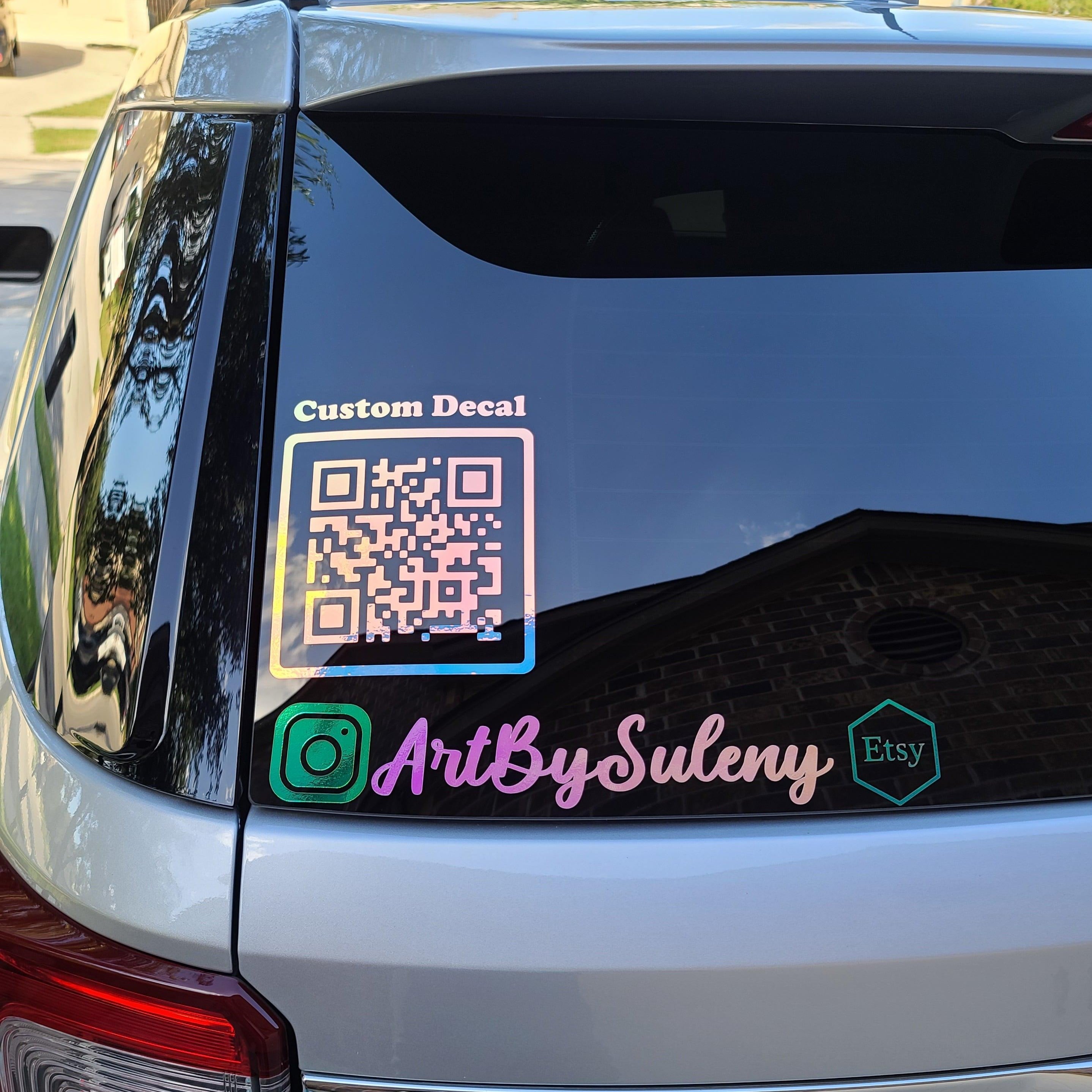 Custom QR Code Car Decal for Business or Social Media Car Sticker